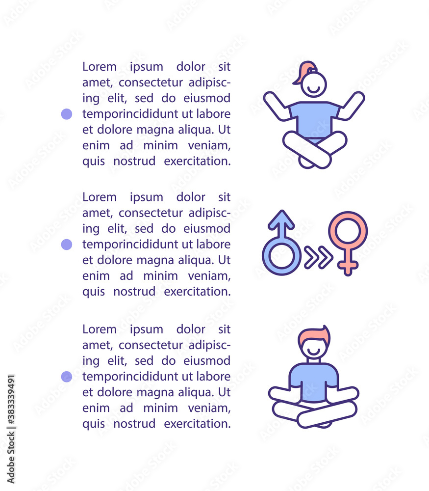 Transgender concept icon with text. Women to men transition. Female and ...