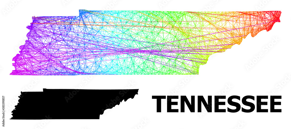 Vector de Stock Wire frame and solid map of Tennessee State. Vector ...