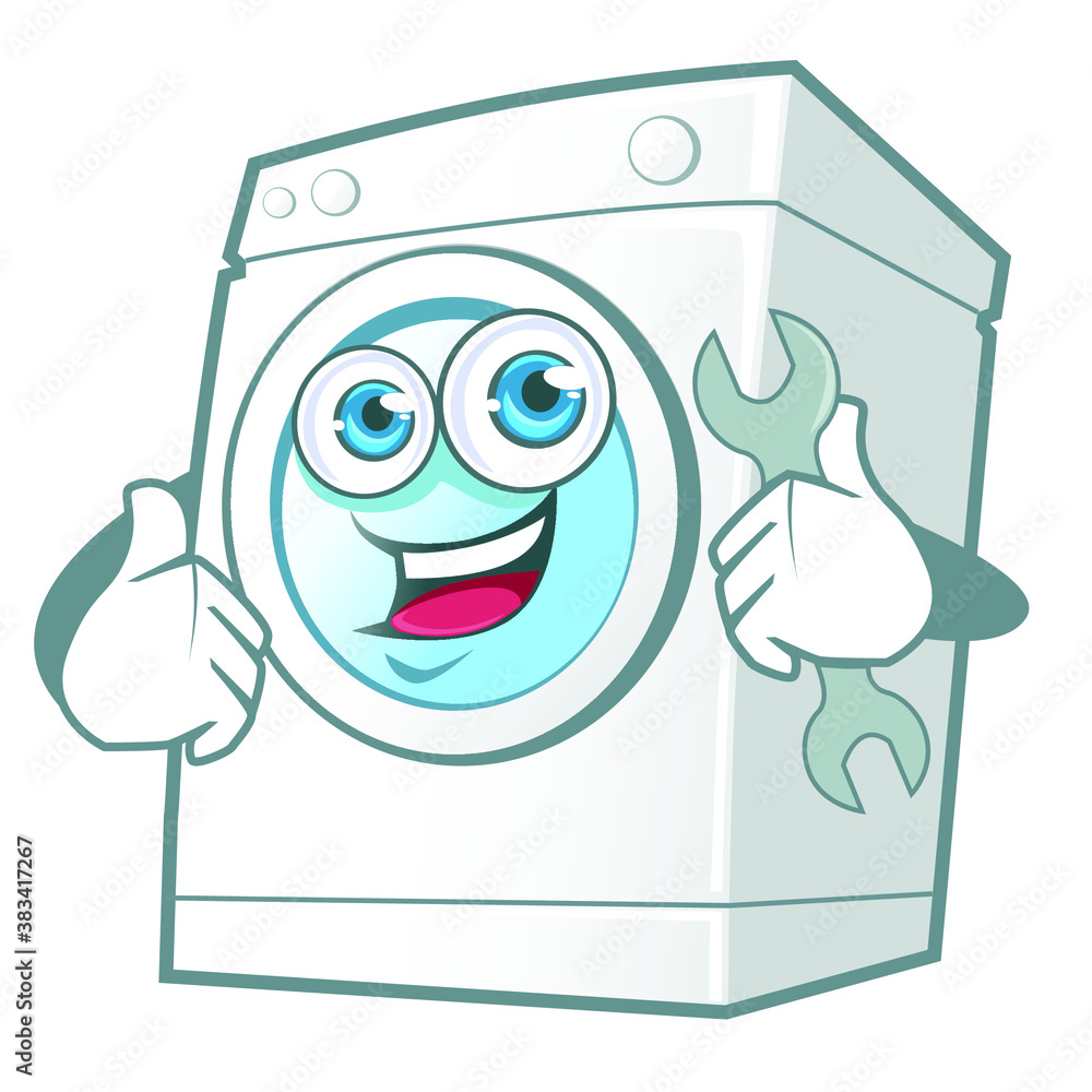 washing machine cartoon in vector Stock Vector | Adobe Stock