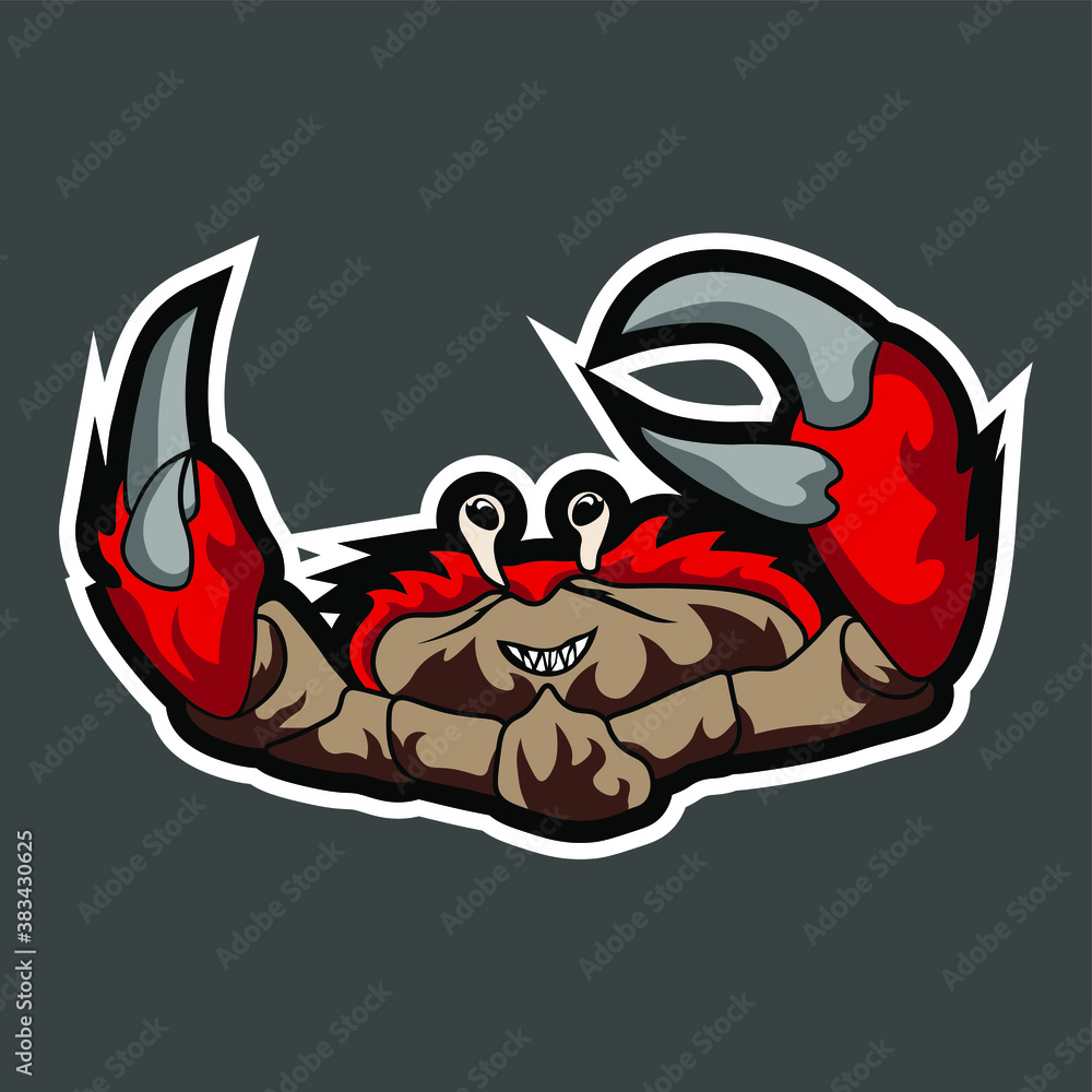 This evil crab is a high-resolution logo mascot. With the design of a ...