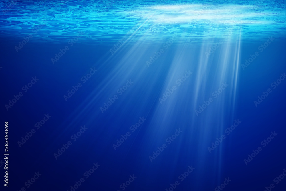Abstract image of Tropical underwater dark blue deep ocean wide nature ...