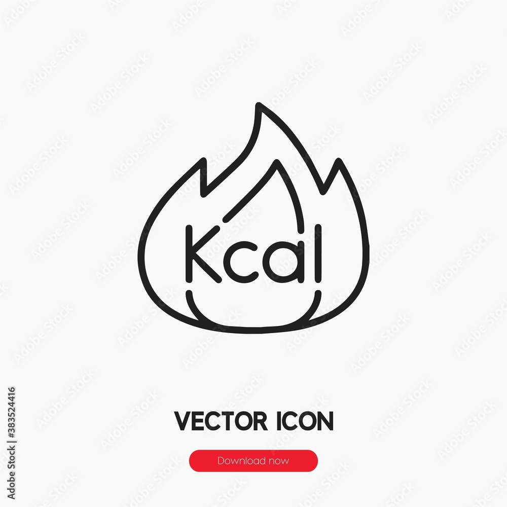 calorie icon vector. kcal sign symbol Stock Vector | Adobe Stock