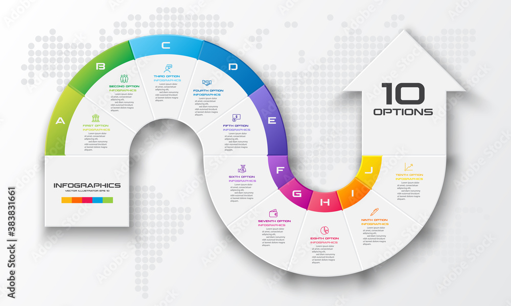 10 steps arrow infographic element,Business concept,Vector illustration ...