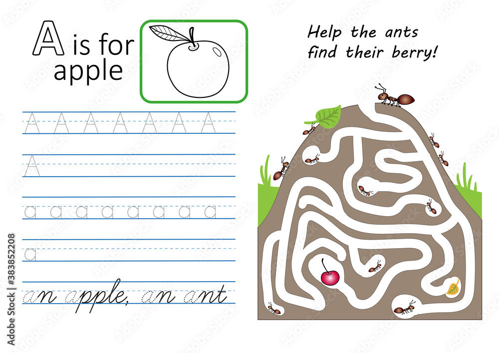 Alphabet tracing worksheet for preschool and kindergarten. Writing ...