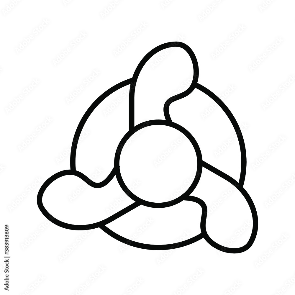 Fan icon and wind equipment isolated on white. Propeller, cooler ...