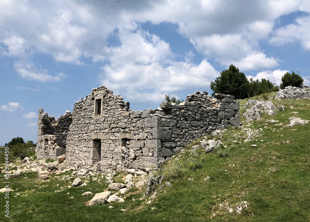 Architecture and old traditional houses of the rural mountain ...
