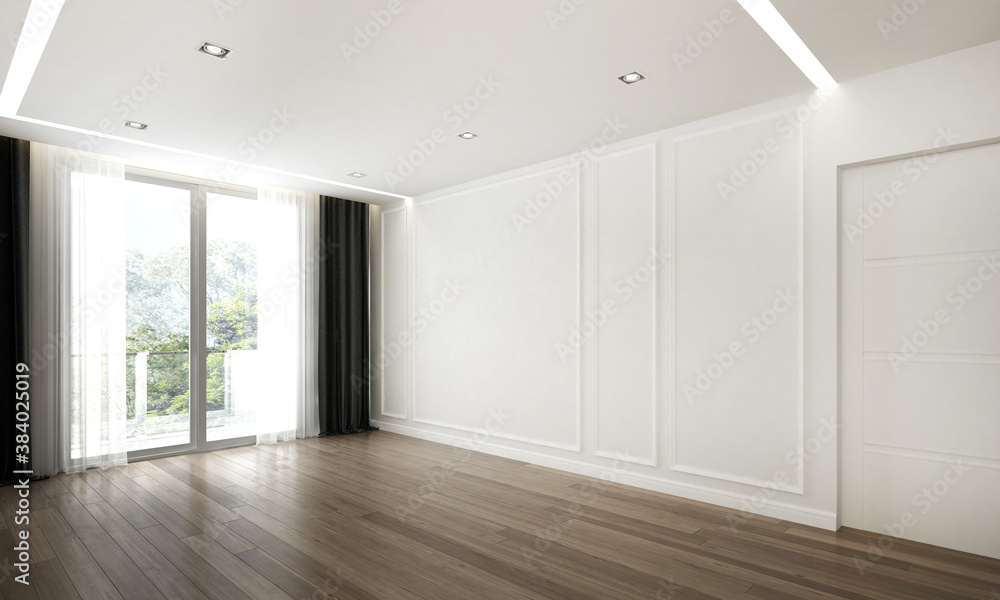 Modern cozy mock up room interior design of empty white living room and ...