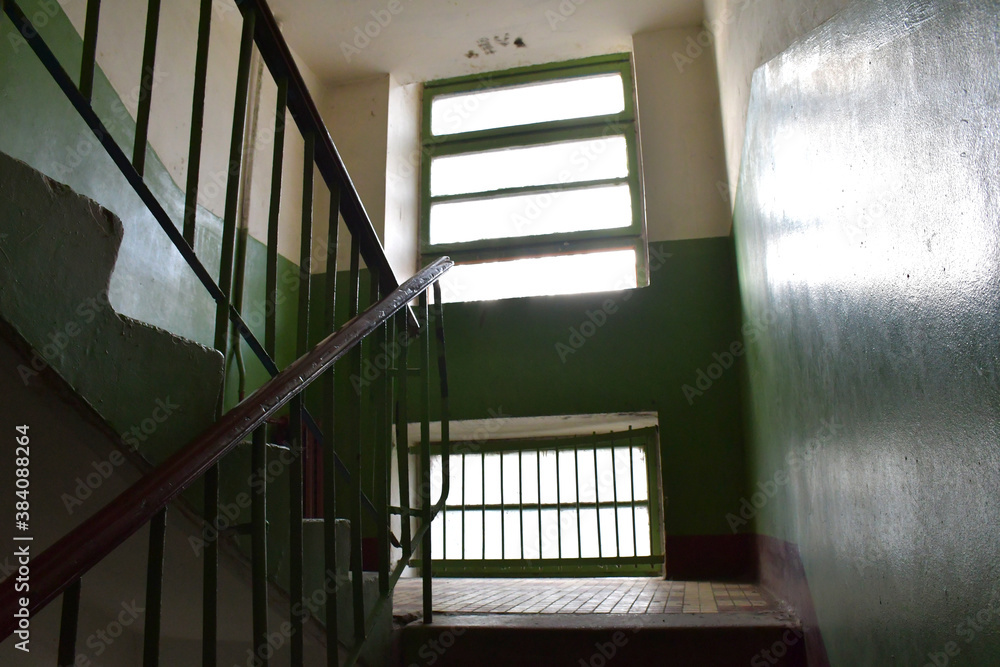 Stairwell in an old apartment building - the so-called Khrushchev ...