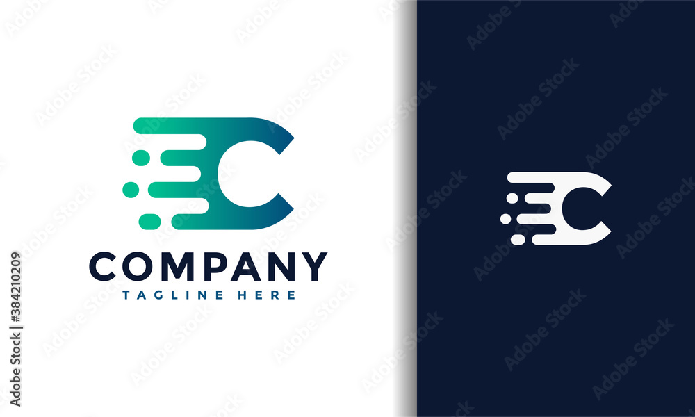 letter C fast moving logo Stock Vector | Adobe Stock