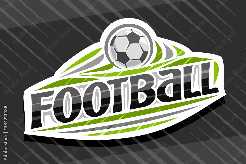 Vector logo for Football Sport, white modern emblem with illustration ...