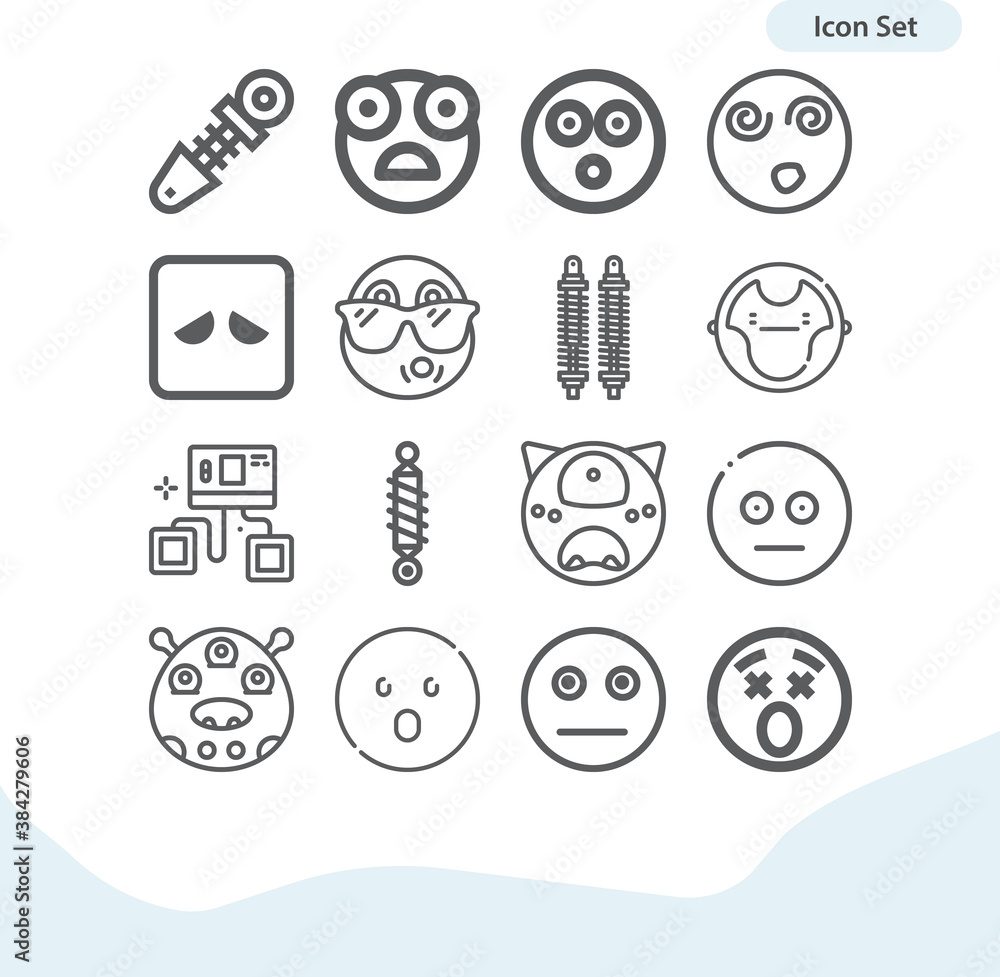 Simple set of surprised related lineal icons. Stock Vector | Adobe Stock