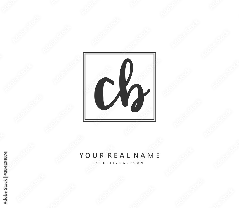 C B CB Initial letter handwriting and signature logo. A concept ...