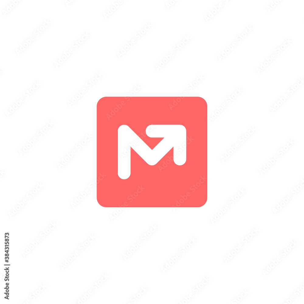 letter m logo with an up arrow inside a square Stock Vector | Adobe Stock