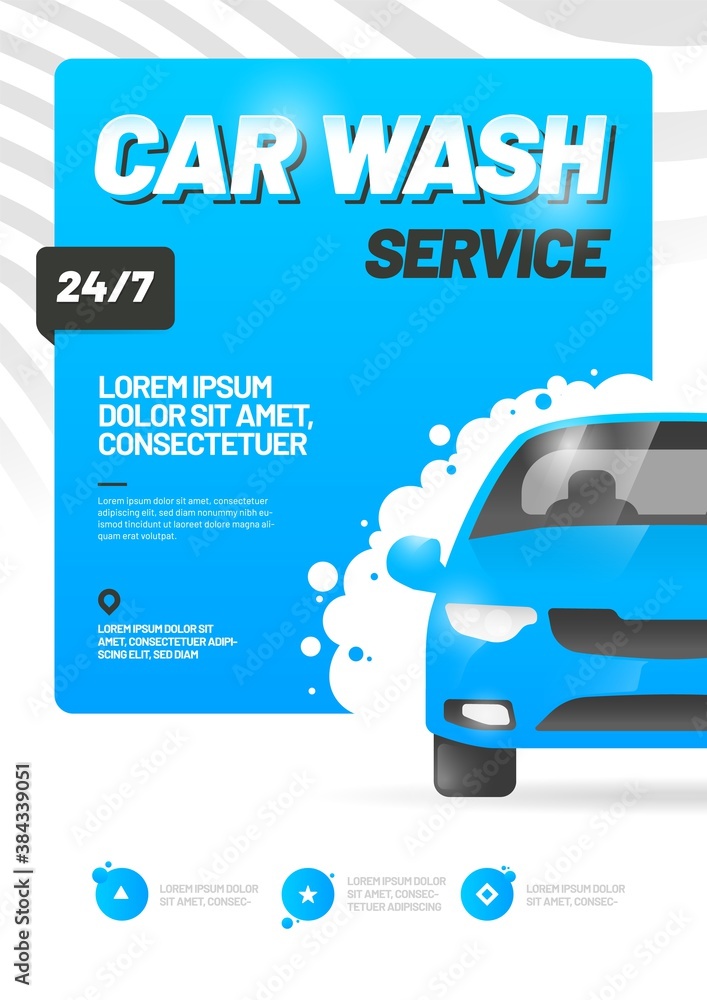 Vector layout design for car wash service. Adapt to poster, flyer or ...