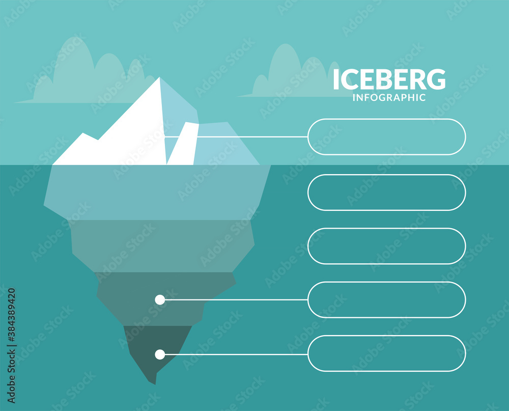 iceberg infographic with clouds vector design Stock Vector | Adobe Stock