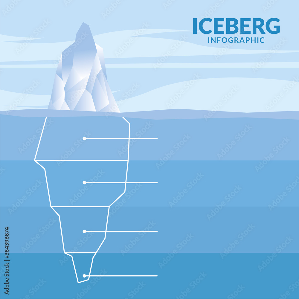 iceberg infographic with lines vector design Stock Vector | Adobe Stock