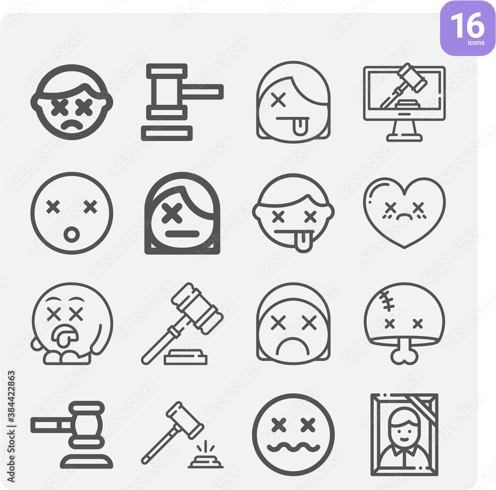 Simple set of murdered related lineal icons. Stock Vector | Adobe Stock