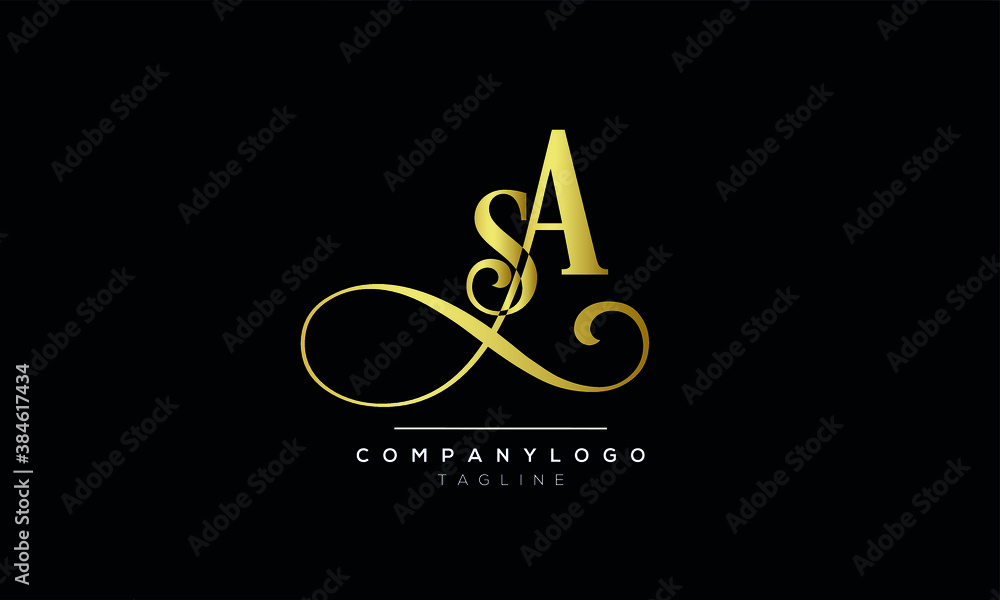 Alphabet letters Initials Monogram logo SA or AS Stock Vector | Adobe Stock