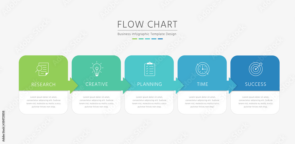 Flow chart infographic template Stock Vector | Adobe Stock