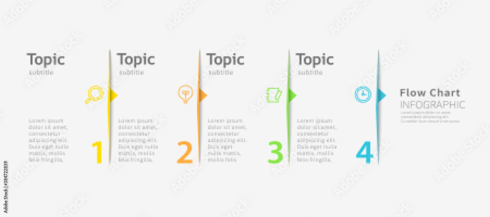Flow chart infographic template Stock Vector | Adobe Stock