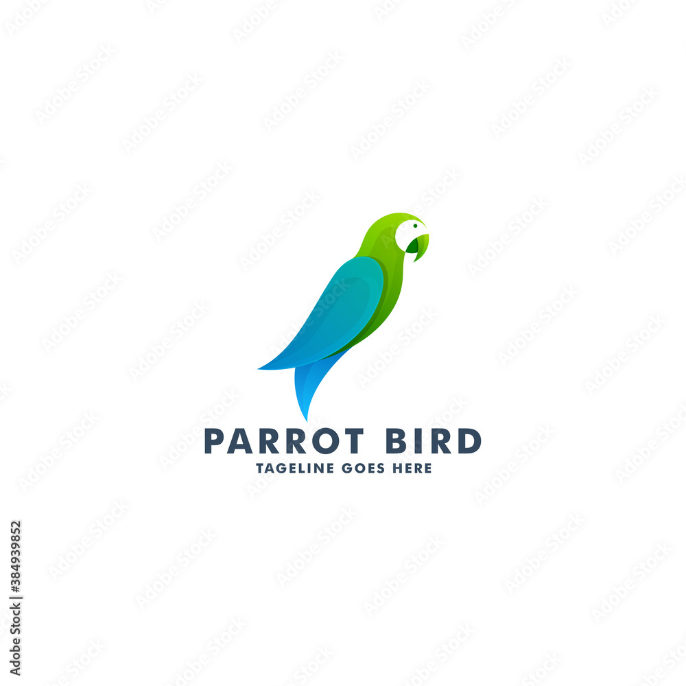 Parrot bird logo design template, animal icon symbol vector ...