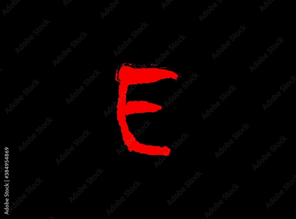 Vector de Stock E Horror bloody, scary vector letter. Insane Fear ...