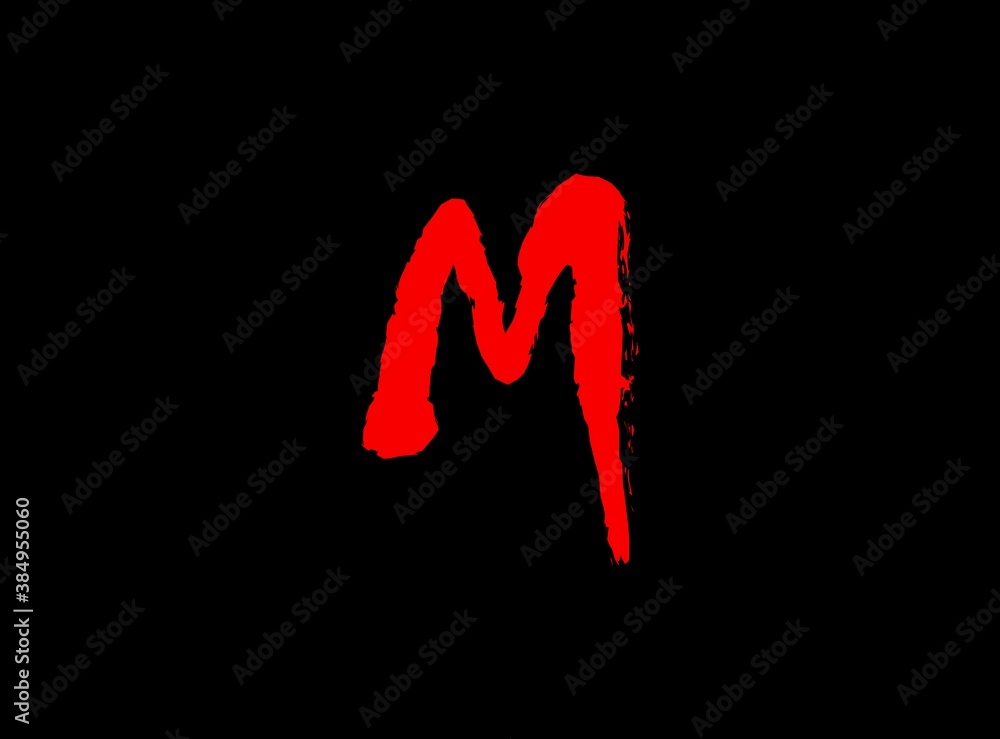 Vector de Stock M Horror bloody, scary vector letter. Insane Fear ...