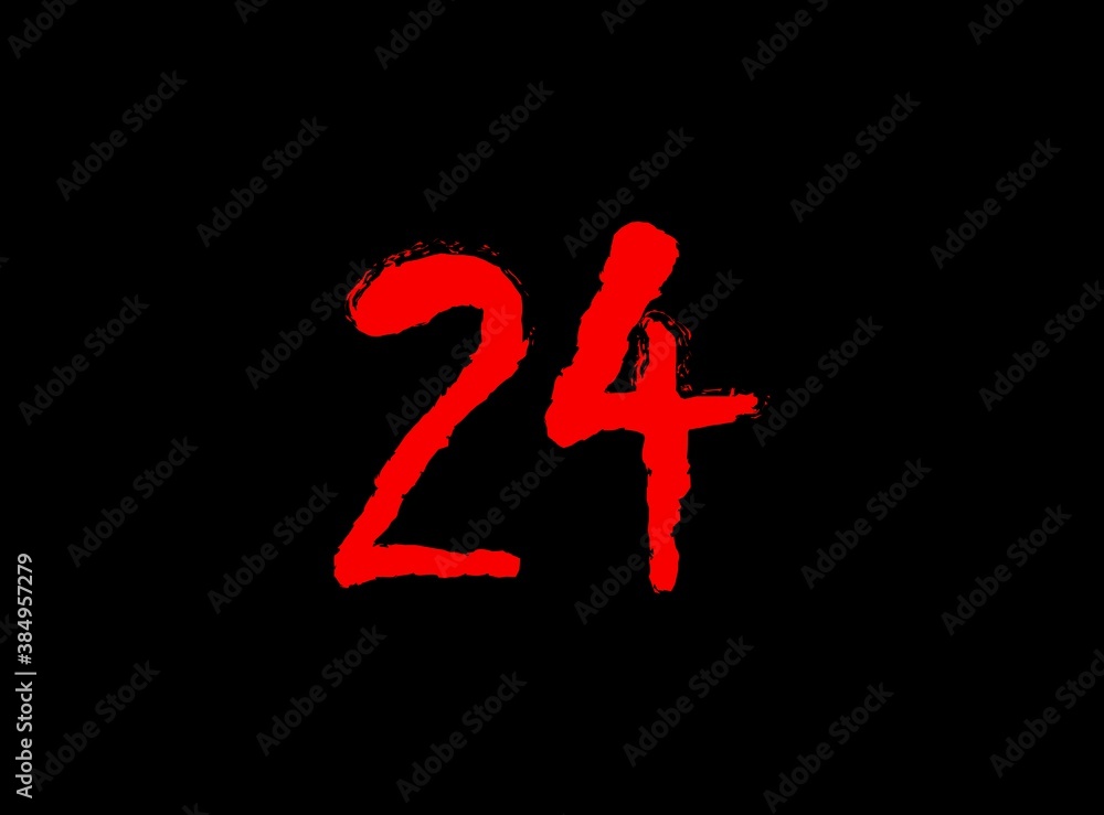 Vector de Stock 24 Horror bloody, scary vector number. Insane Fear ...