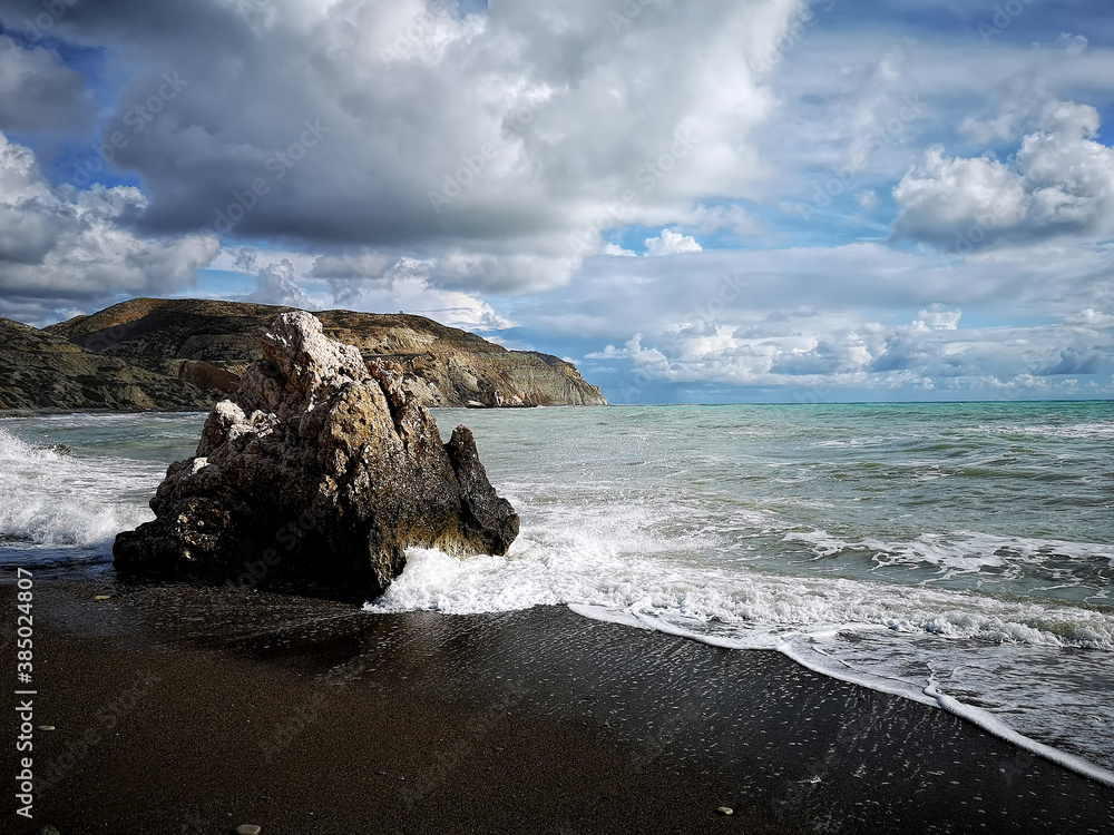 Aphrodite Beach in Cyprus Island. The legend says that here, on these ...