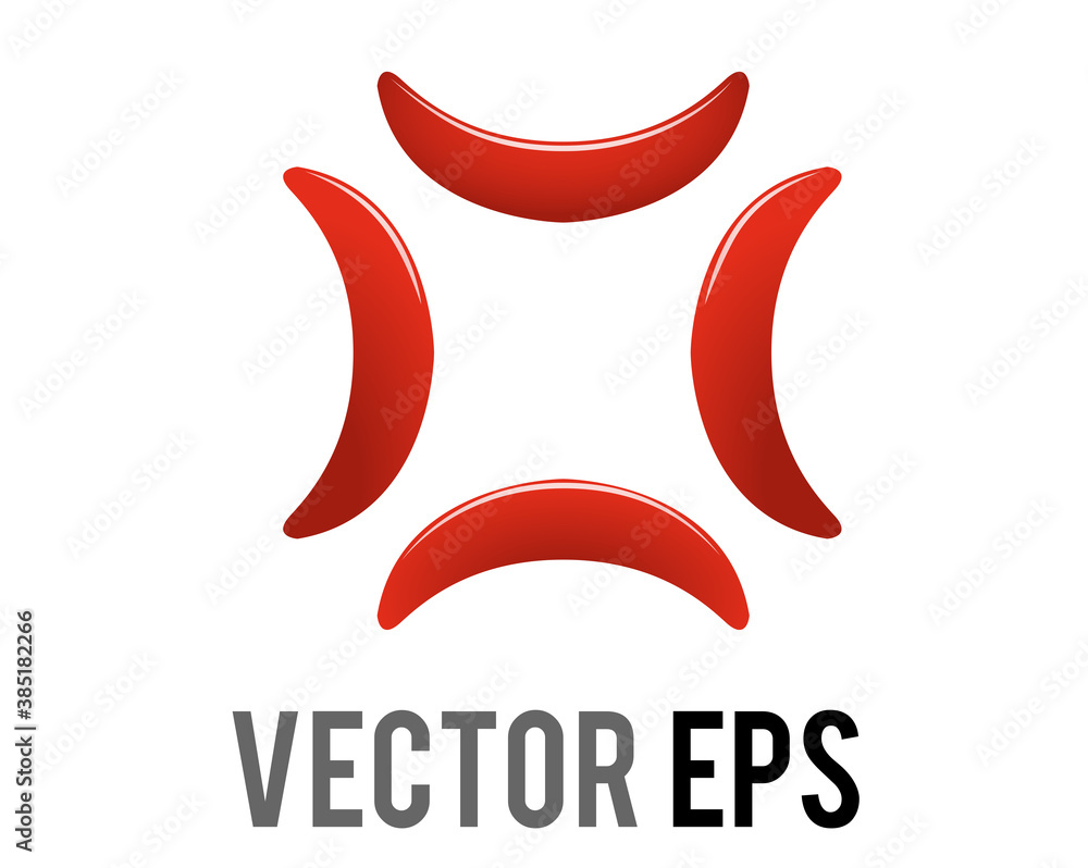 Vector red anger symbol emoji icon in anime or manga, represent veins ...