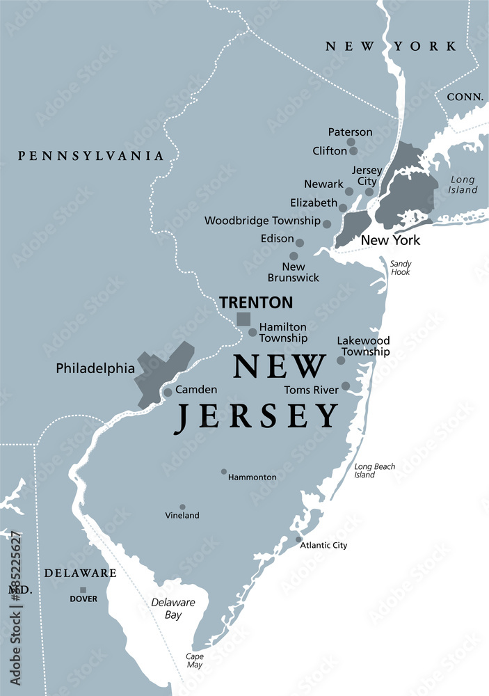 New Jersey United States Map