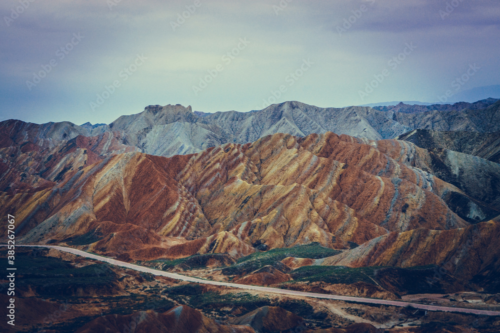 Zhangye Danxia National Geological Park.Colorful Danxia Geopark in ...