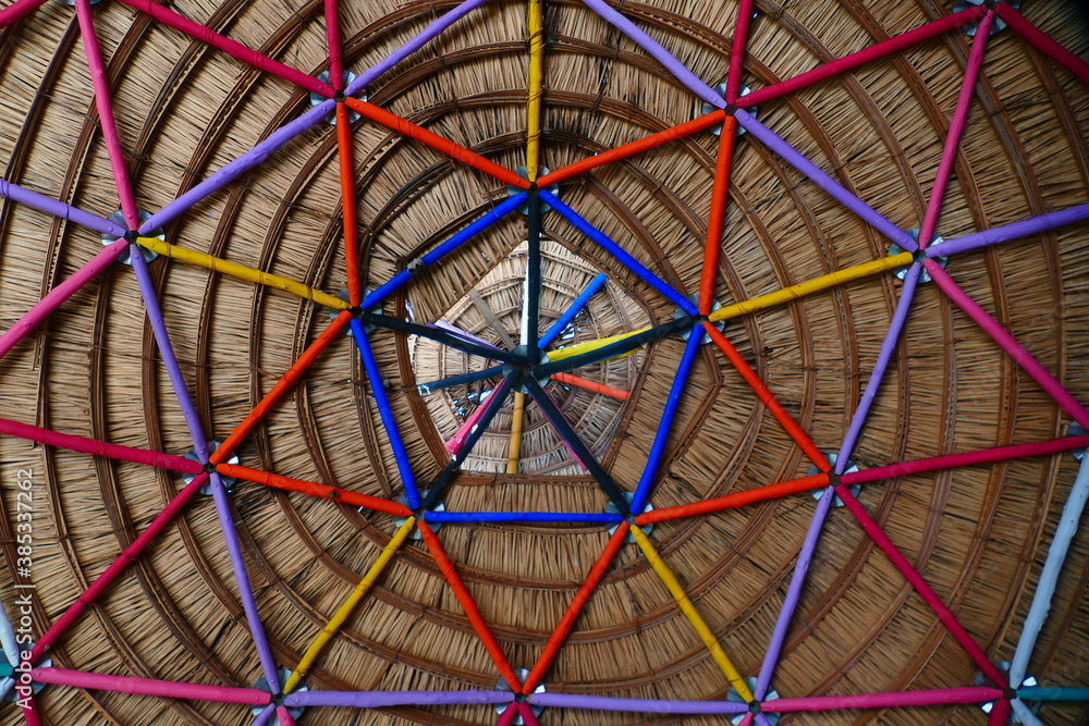 Geodesic Dome with structures made up of a network of triangles ...