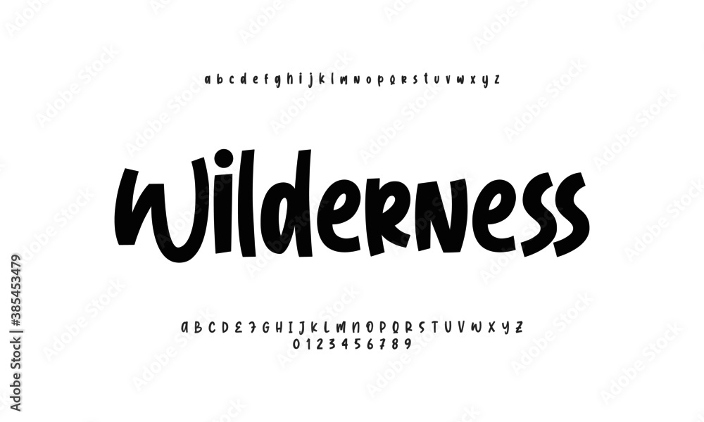 Kids font alphabet. Doodle fonts set. Uppercase, lowercase, and number ...