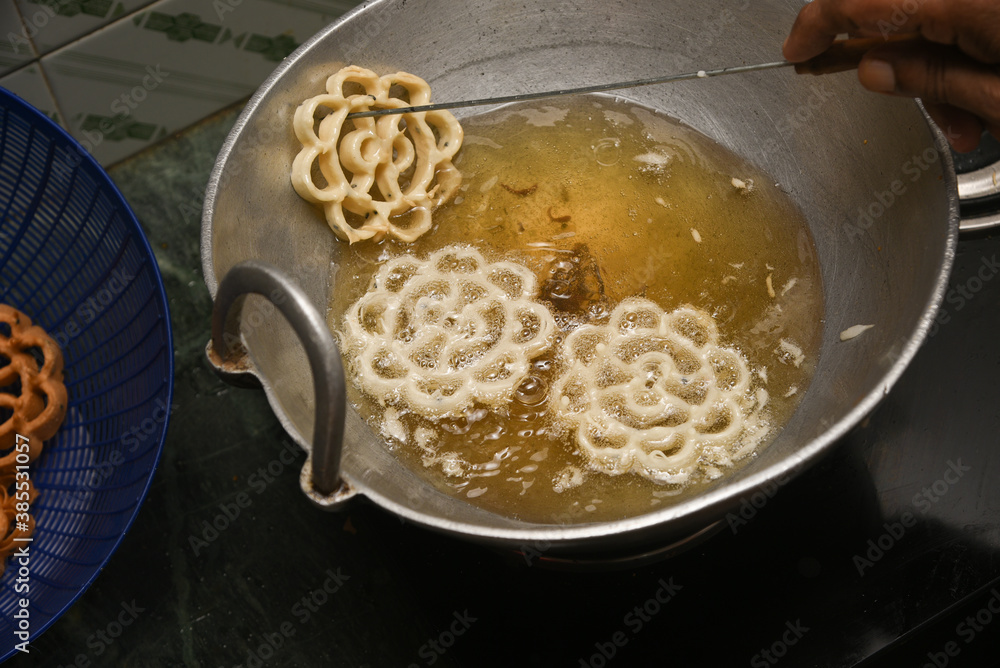 Making Rose Cookies snack coconut oil, Achu Murruku Achappam achapum ...