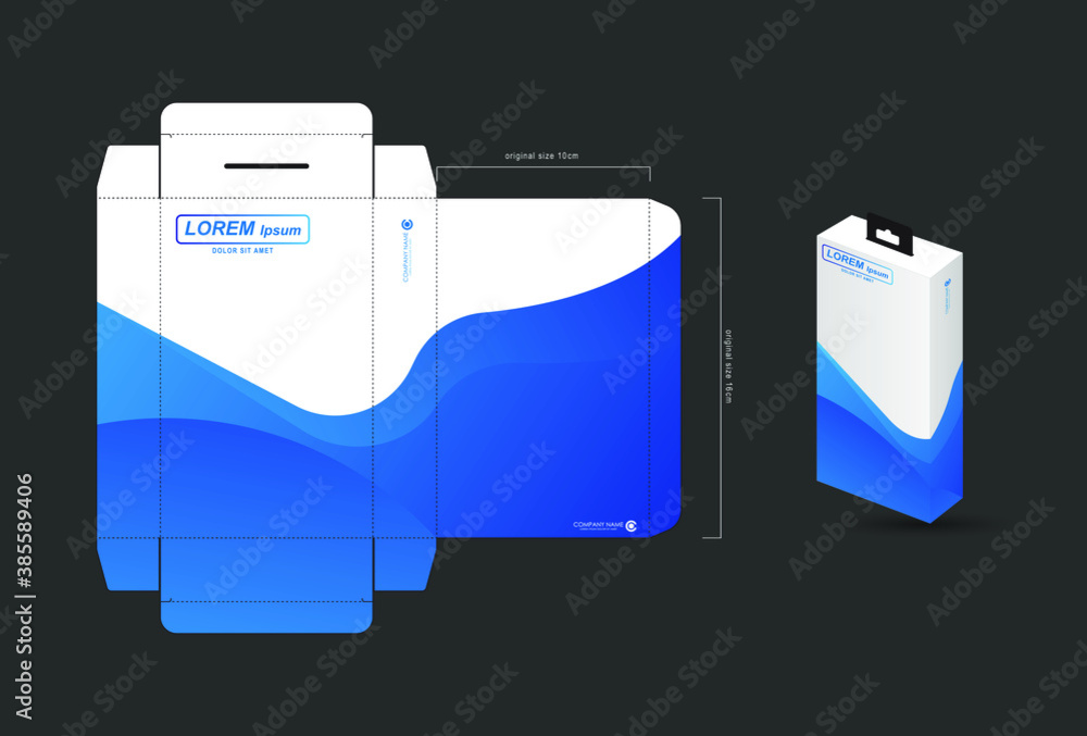 hanging packaging box material. packaging template design for mobile ...