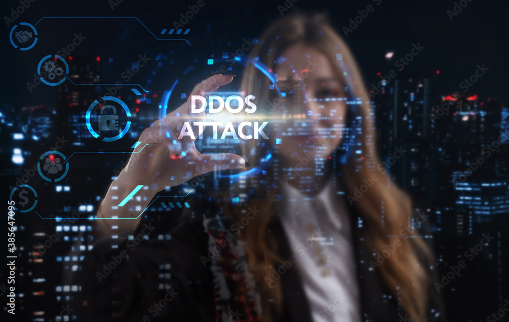 Business, technology, internet and network concept. Young businessman ...