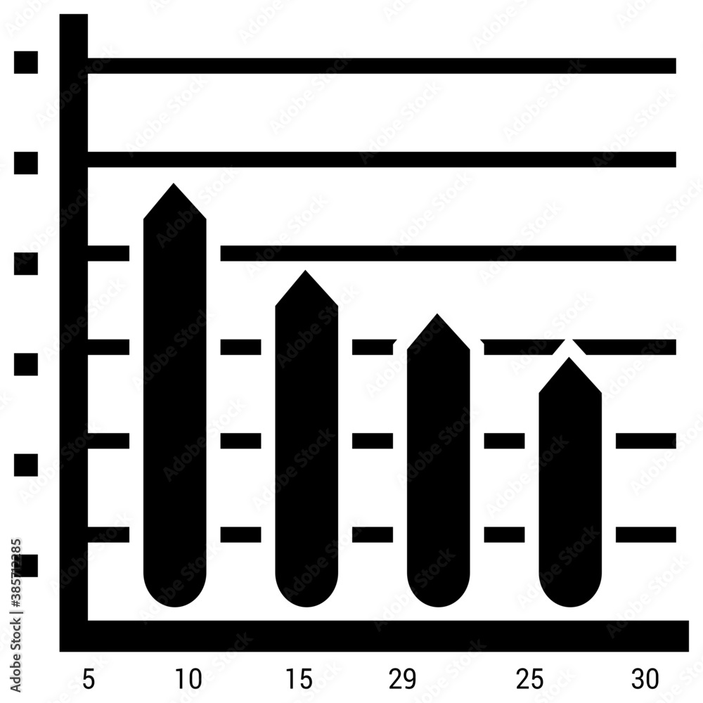 Graphical representation of a vertical bar chart, column graph Stock ...