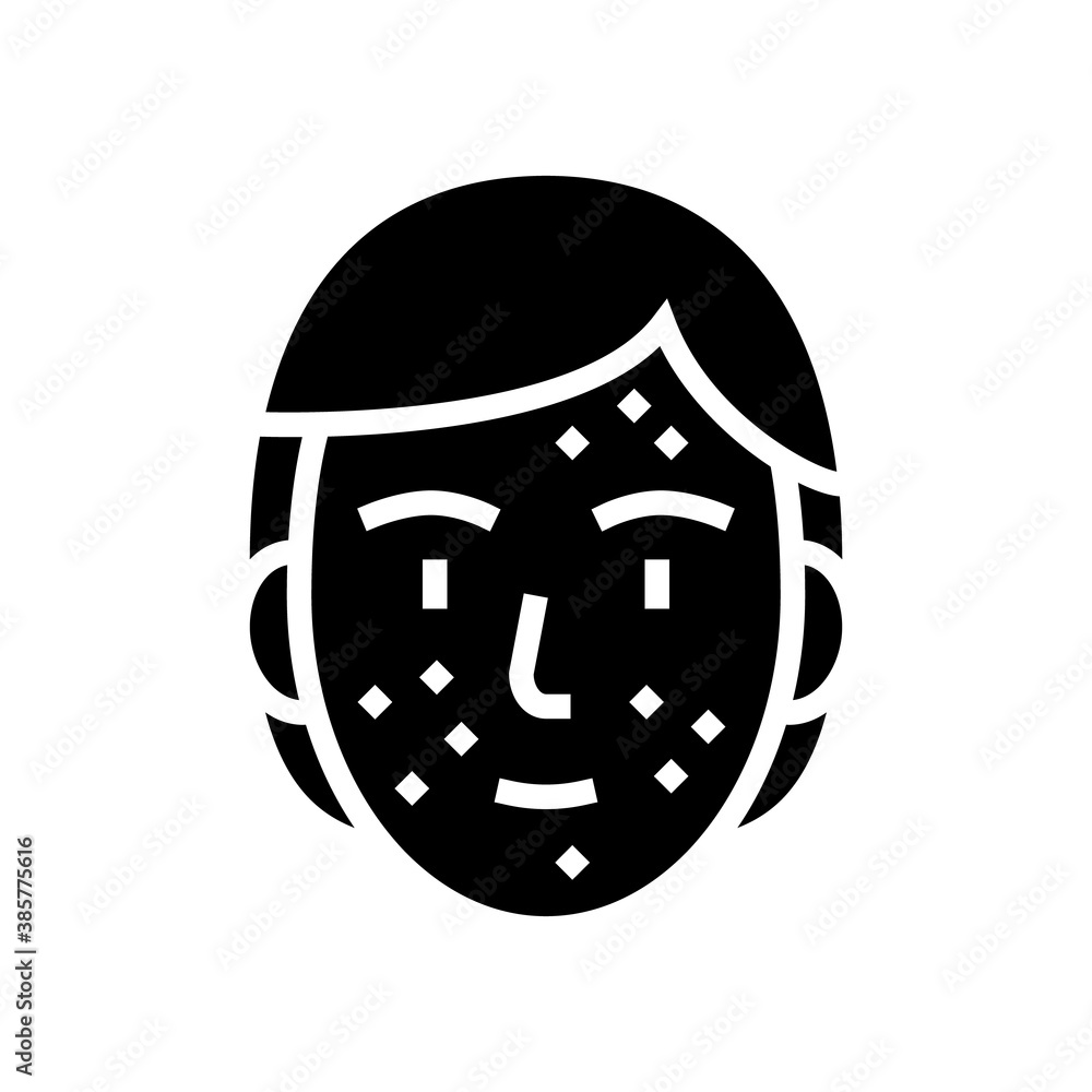 face skin rash glyph icon vector. face skin rash sign. isolated contour ...