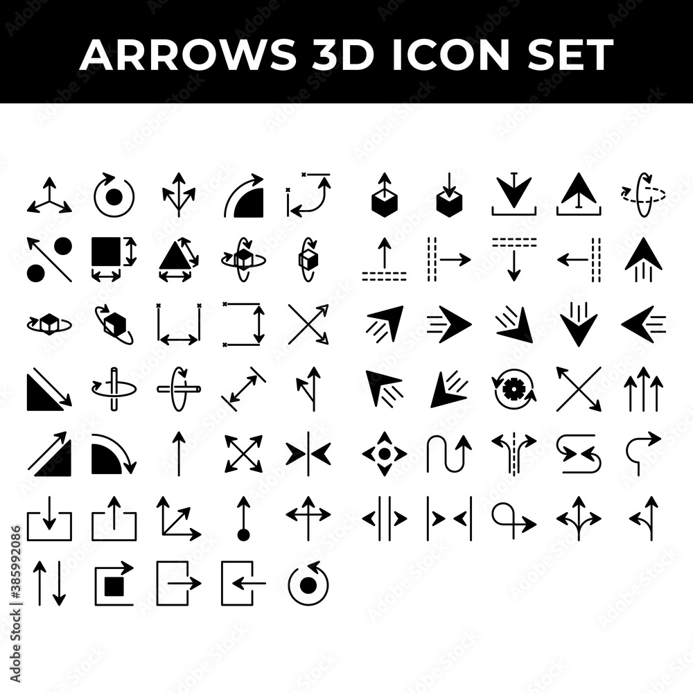 arrows icon set include orientation,rotate,triple,angle,turning ...