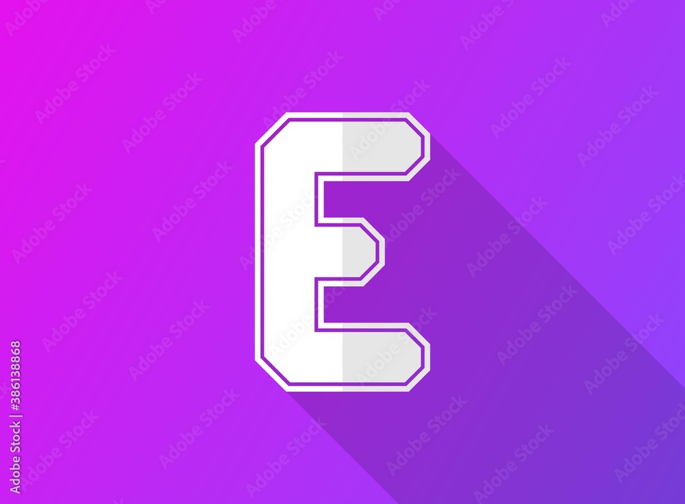 E font letter, modern trendy design on purple gradient background. For ...