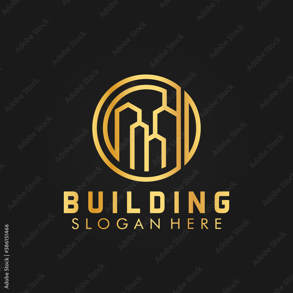 Abstract Luxury Building, Golden Ratio Contruction Logo Design Symbol ...