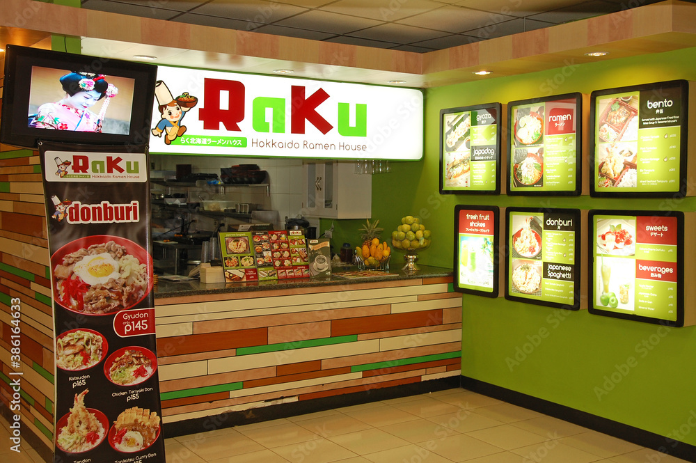 Raku Hokkaido Ramen house restaurant interior in Pasay, Philippines ...
