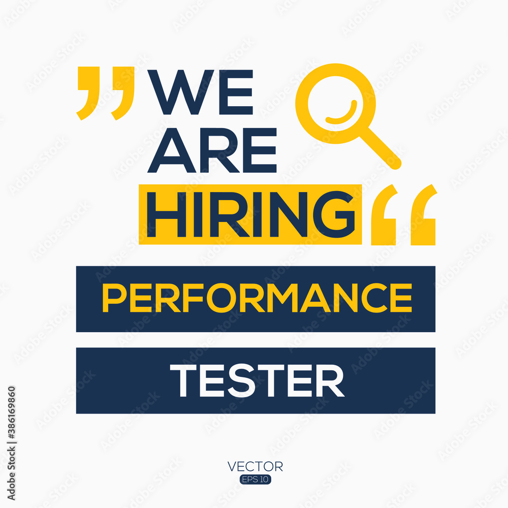 creative text Design (we are hiring Performance Tester),written in ...