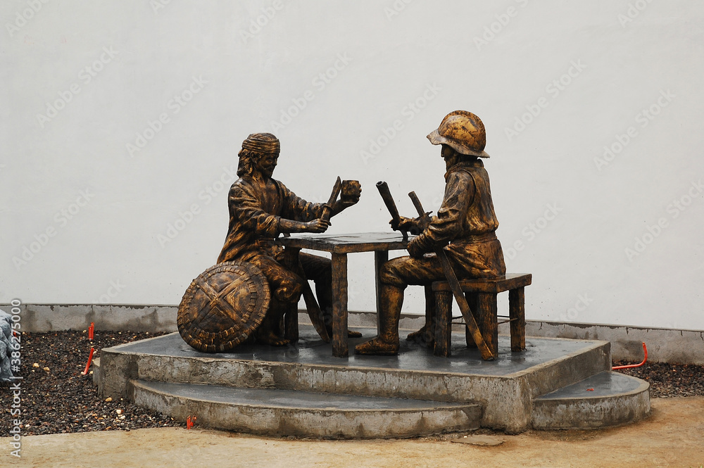 Blood compact monument in Bohol, Philippines. Stock Photo | Adobe Stock