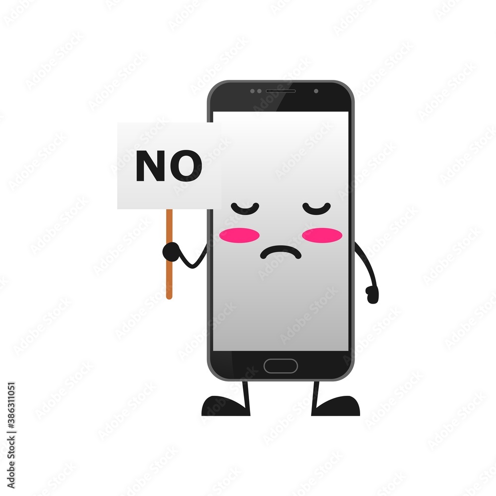 Vector de Stock vector illustration of cute smartphone mascot or ...