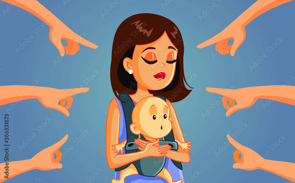 Mom Shaming Concept Vector Cartoon Illustration Stock Vector | Adobe Stock