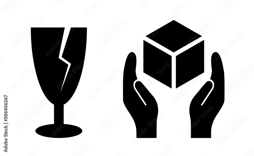 Fragile parcel, handle with care sign Stock Vector | Adobe Stock