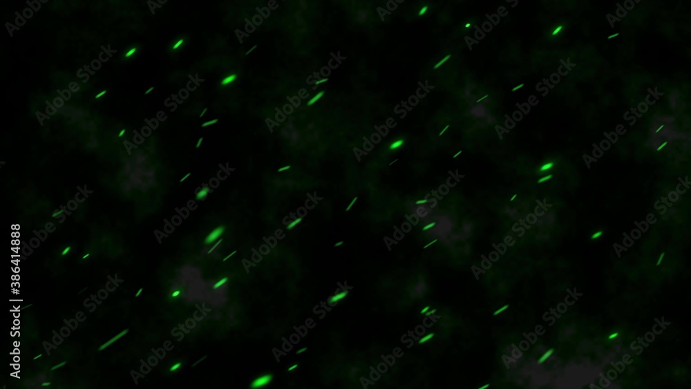 Green colored fire flames from the firewood. Magic bonfire Stock ...