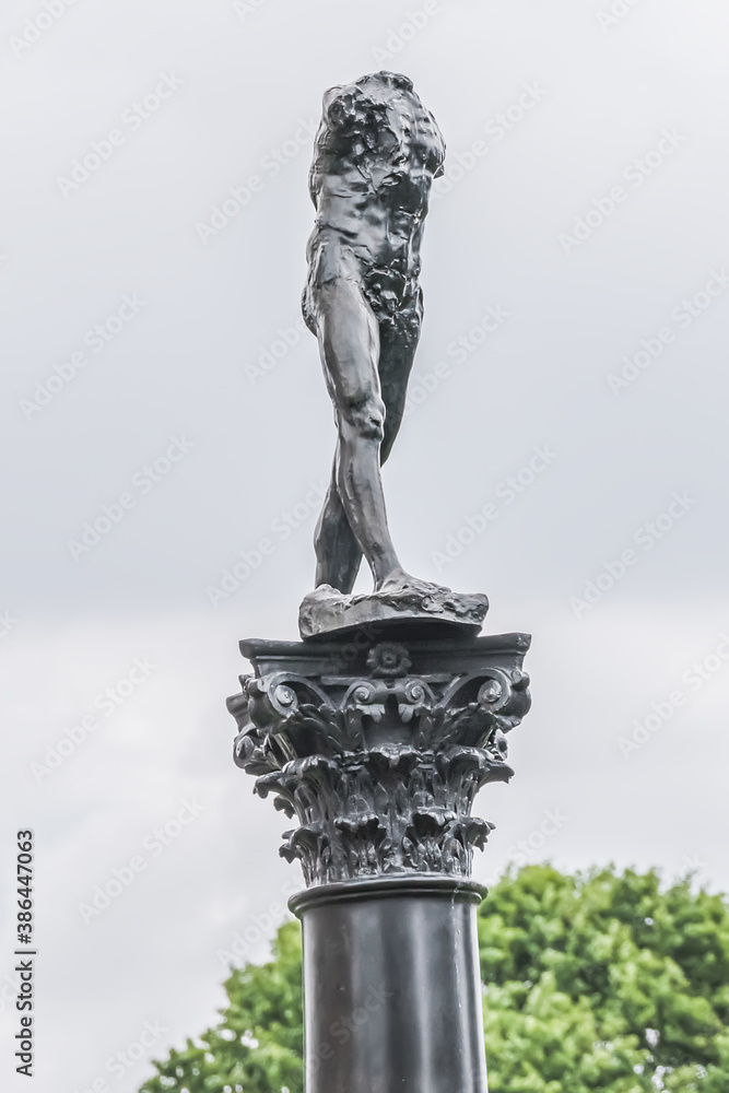 Park in Rodin museum in Meudon. Park decorated with original monumental ...